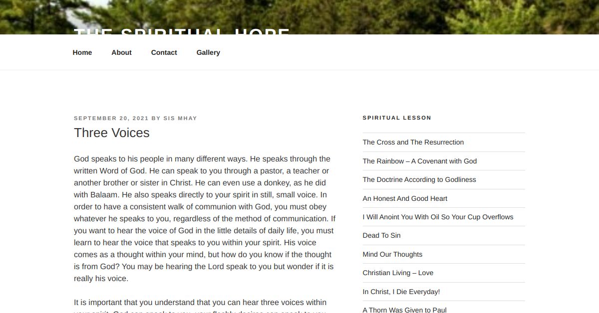 Three Voices – The Spiritual Hope